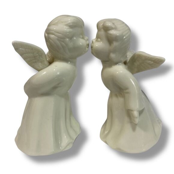 No Brand | Art | Vintage Boy Girl Ceramic Kissing Angels Figurines 97s | Poshmark